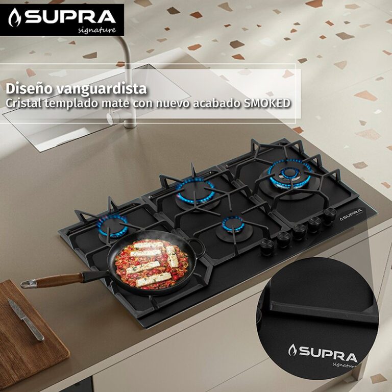 Parrilla de gas SPYDER 87 empotrable de 5 quemadores de cristal ...