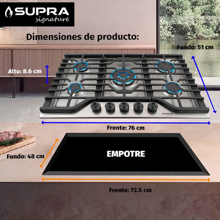 Parrilla de gas CAVALLINA 76 empotrable de 5 quemadores de acero ...