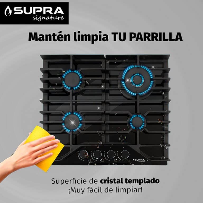 Parrilla de gas FRAGOLA 60 empotrable de 4 quemadores de cristal ...