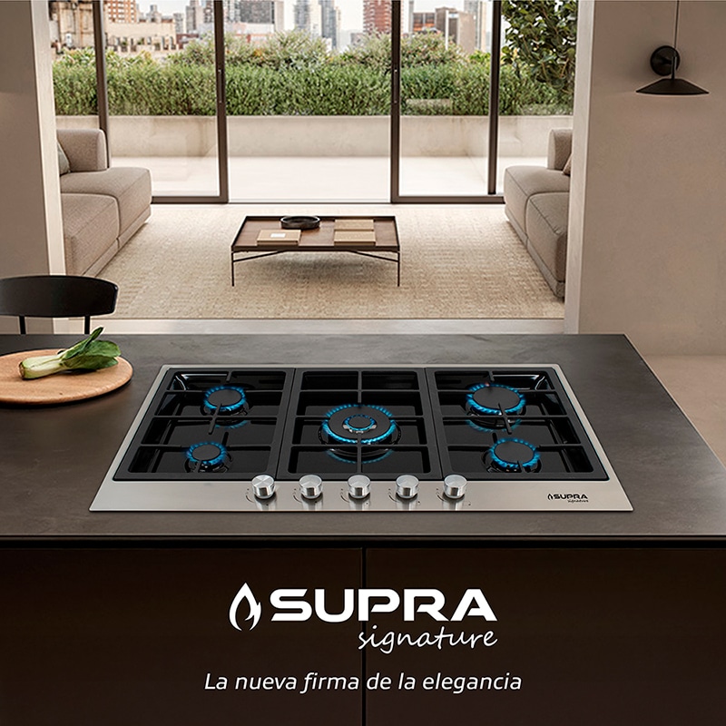 Parrilla de gas SPORTIVA 87 empotrable de 5 quemadores de acero SUPRA ...