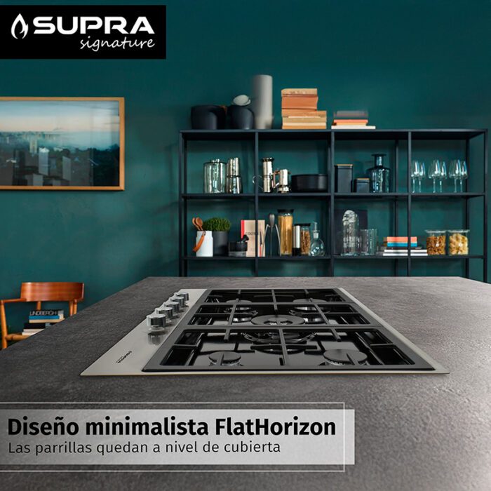 Parrilla de gas SPORTIVA 87 empotrable de 5 quemadores de acero SUPRA ...