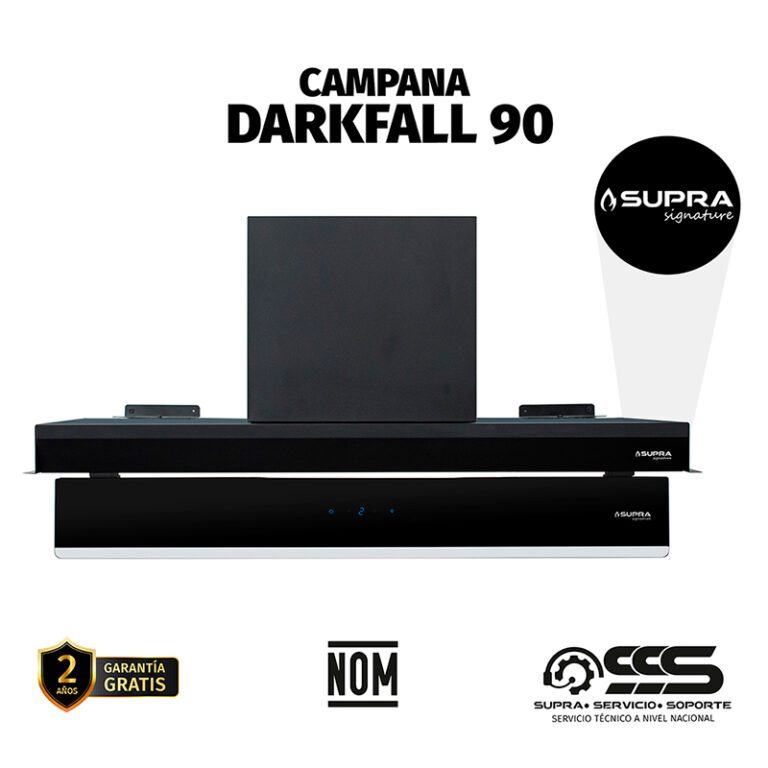 Campana extractora DARKFALL 90 de empotre, con panel de cristal color ...